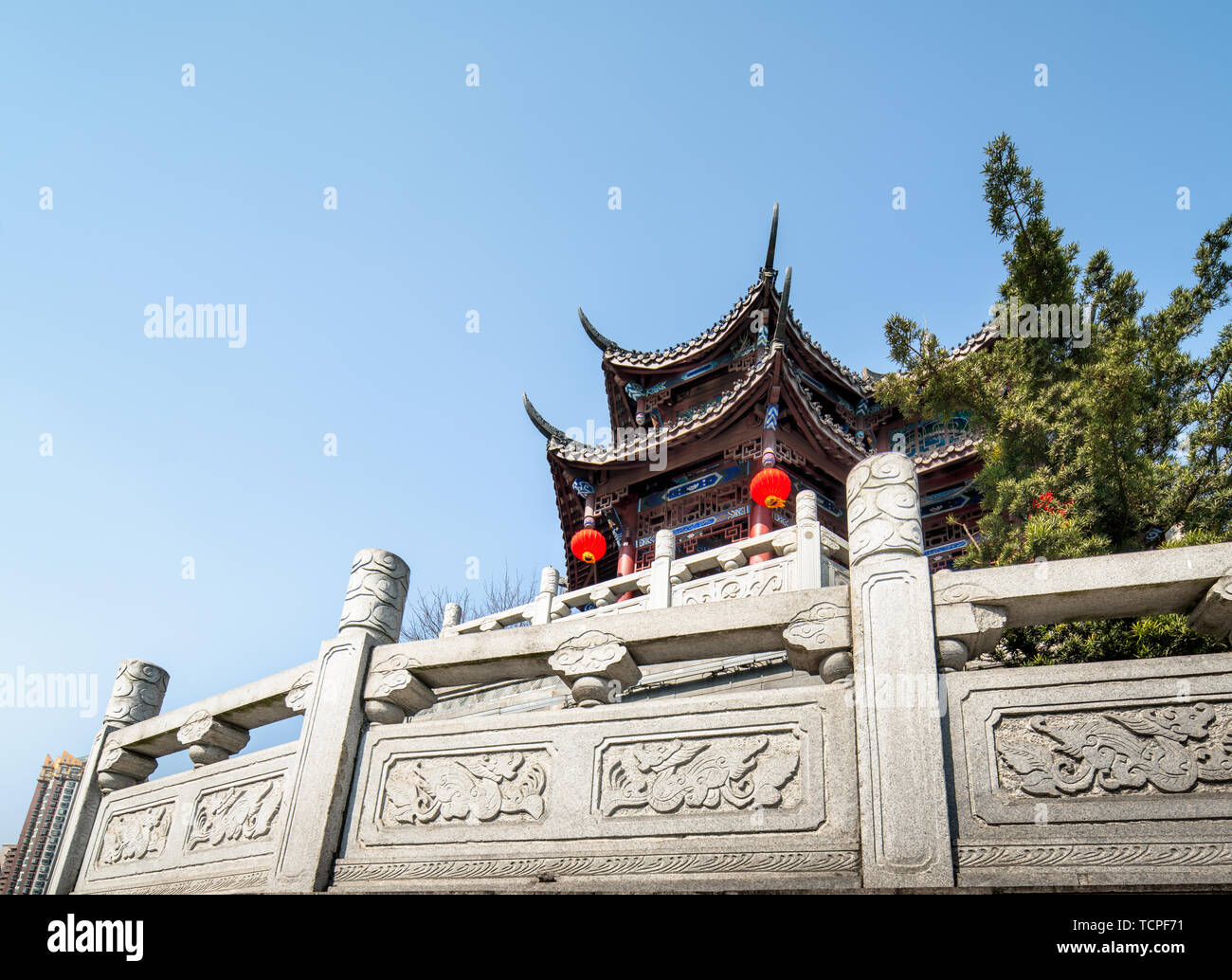 Architectural scenery of the Hejiang Pavilion in Chengdu Stock Photo ...