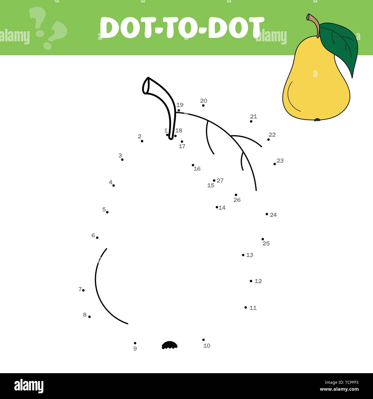 Connect The Dots Fruit Coloring Pages Children S Educational Game For