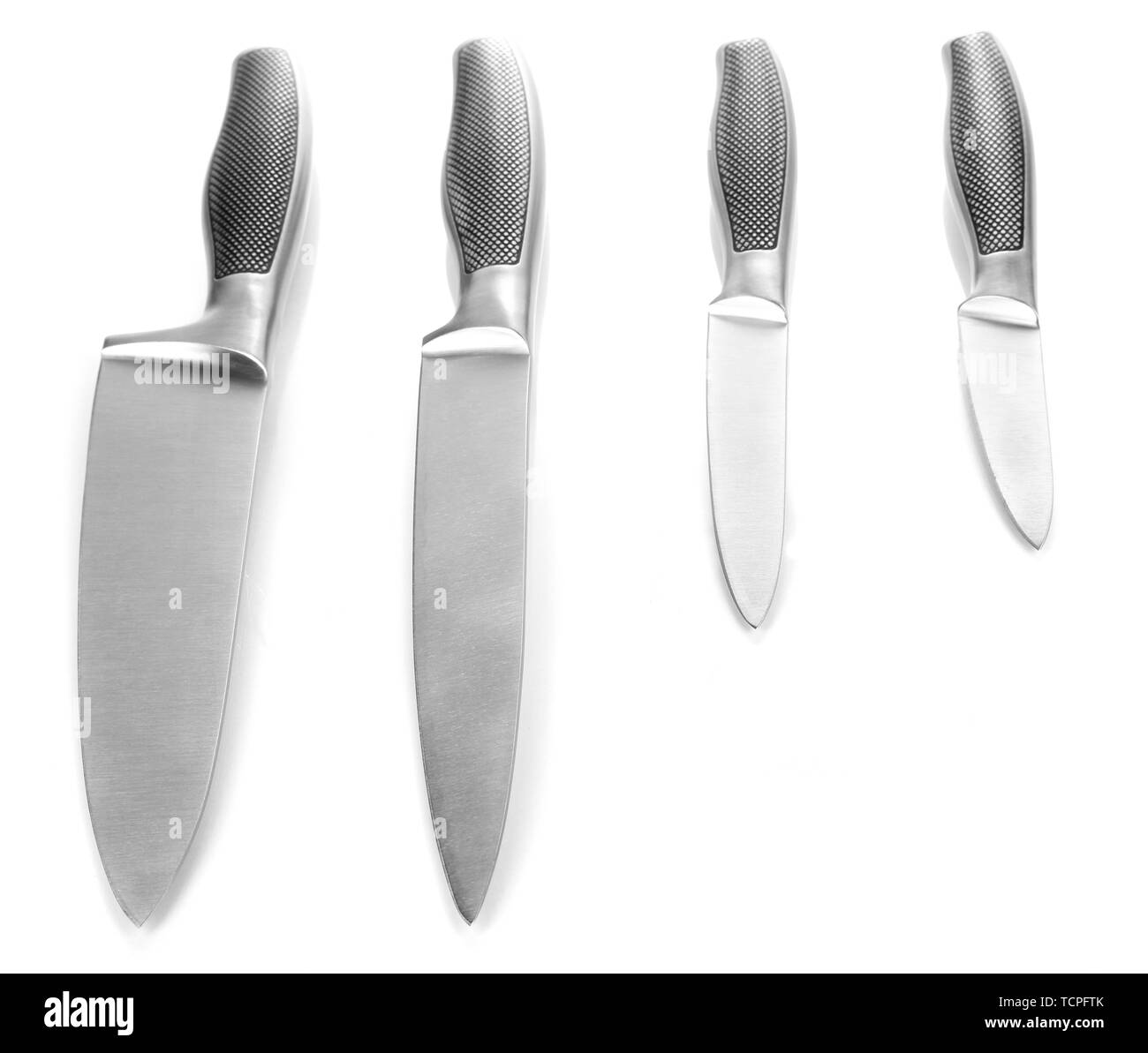 Set of knives isolated on white Stock Photo - Alamy