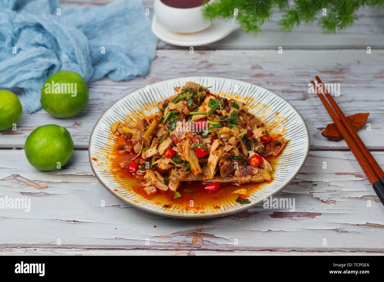 drooling chicken, stick chicken Stock Photo - Alamy