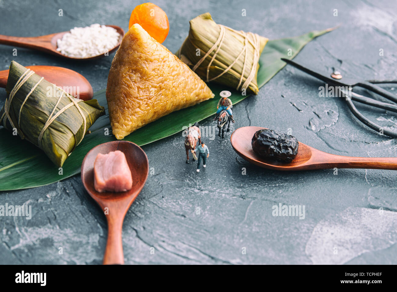 Chinese traditional festival Dragon Boat Festival food dumplings Stock ...