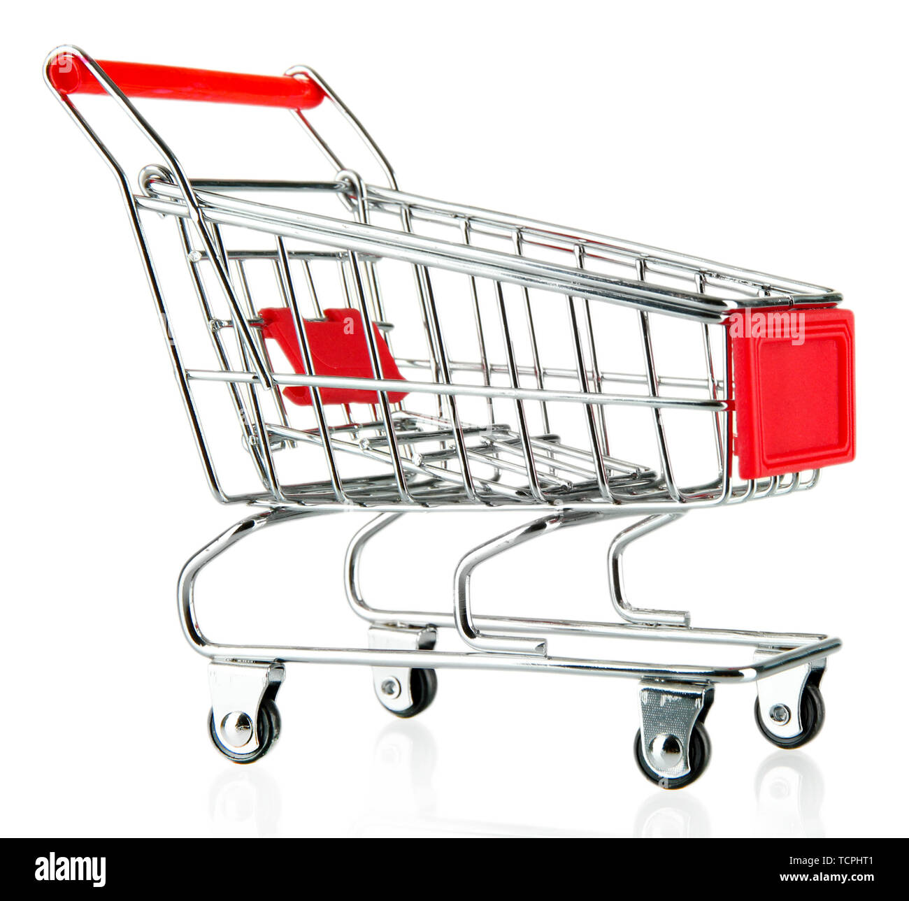 empty shopping trolley, isolated on white Stock Photo - Alamy