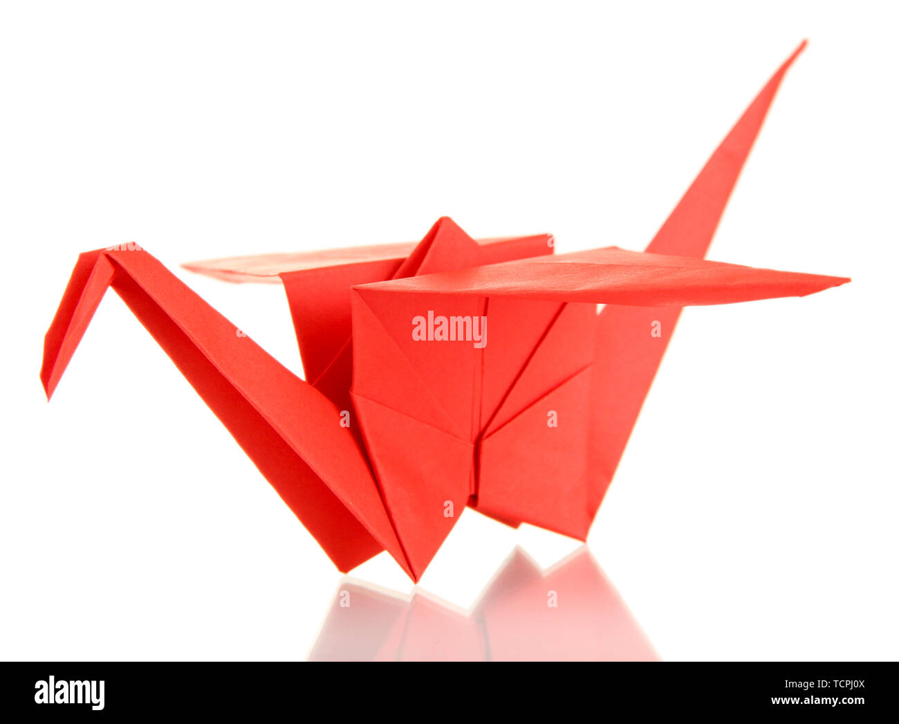 Origami crane isolated on white Stock Photo - Alamy