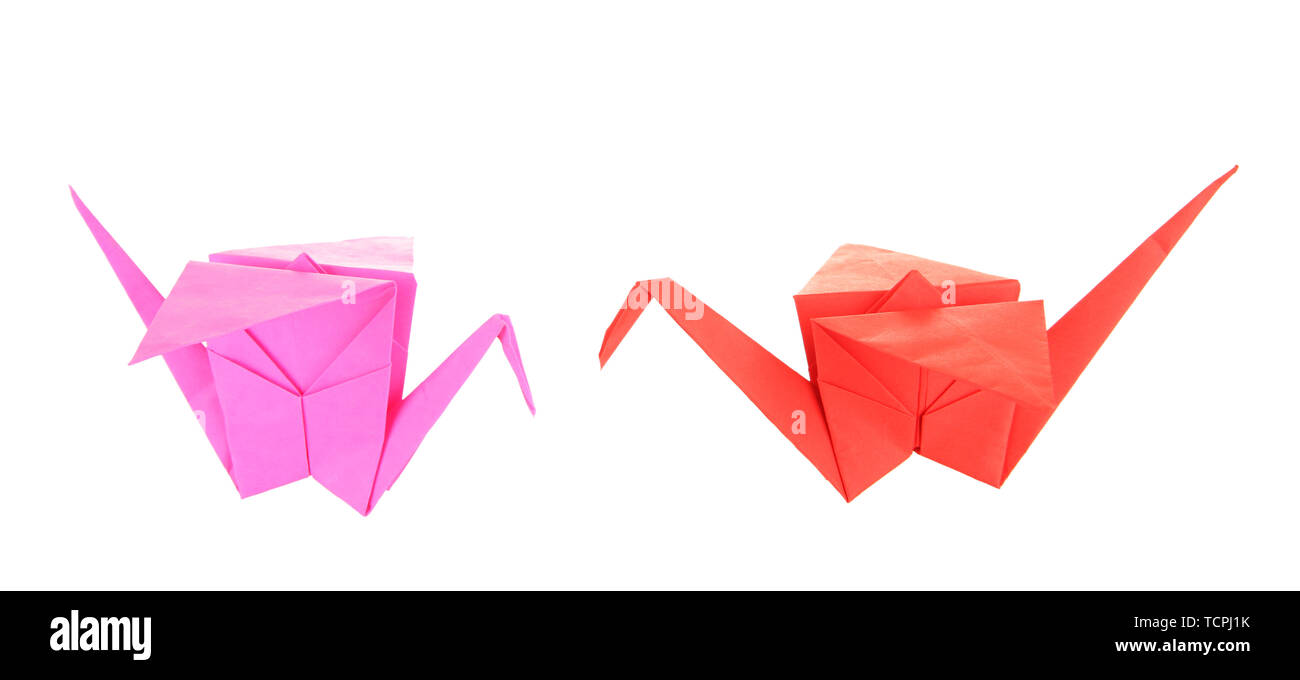 Red origami paper crane Cut Out Stock Images & Pictures - Alamy