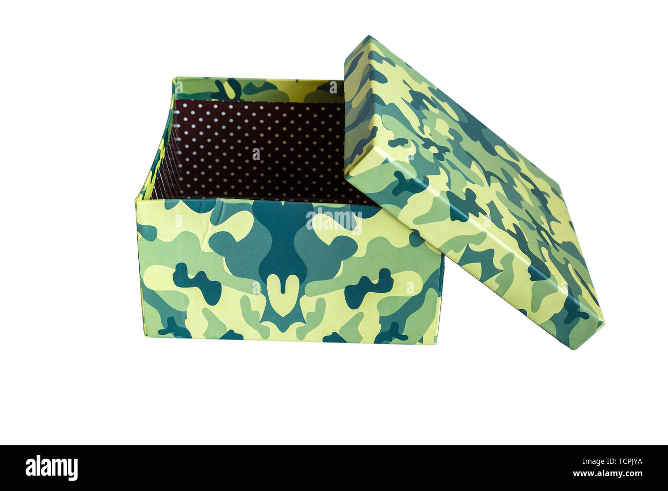 Gift box in camouflage coloring. Camouflage gift box. A gift for a ...