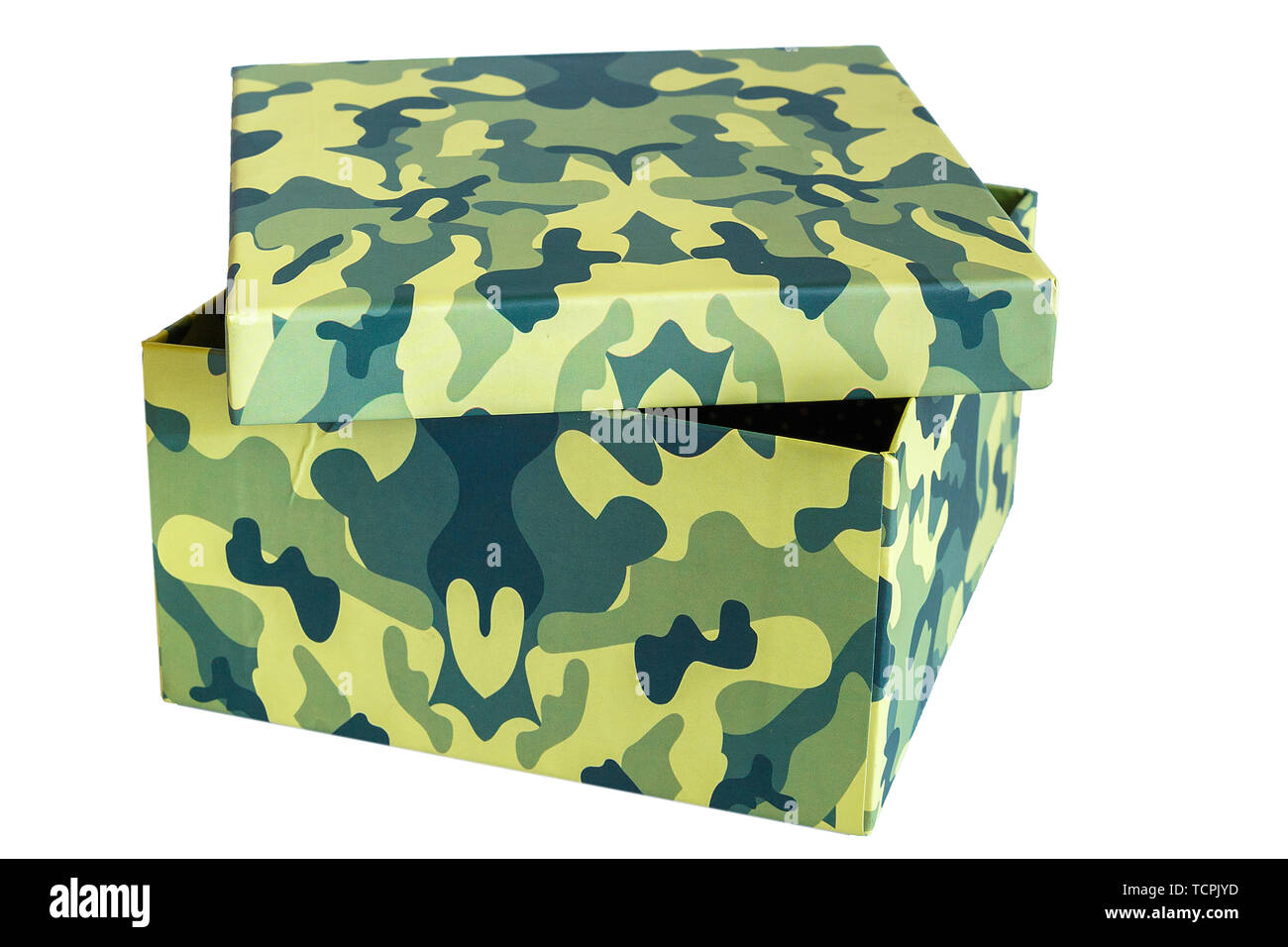 Gift box in camouflage coloring. Camouflage gift box. A gift for a ...