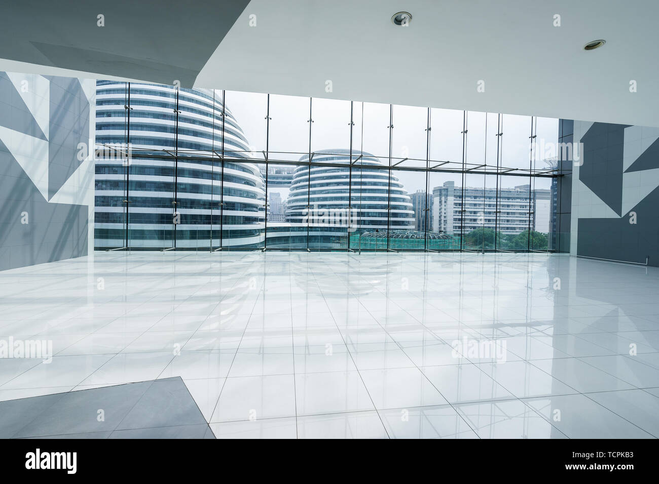 Modern building interior view window Stock Photo - Alamy