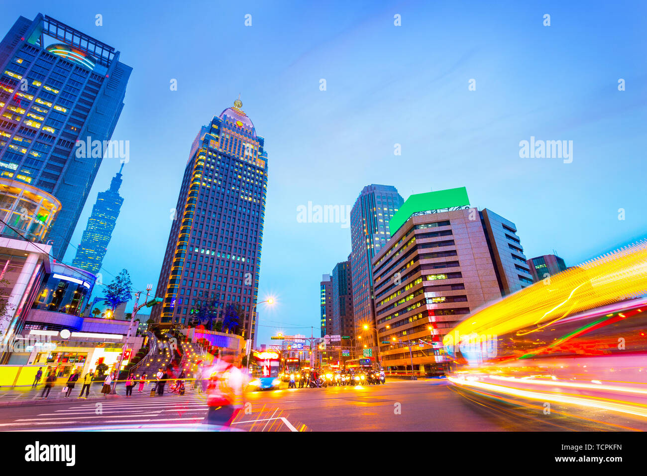 traffic blurred motion and office buildings Stock Photo - Alamy