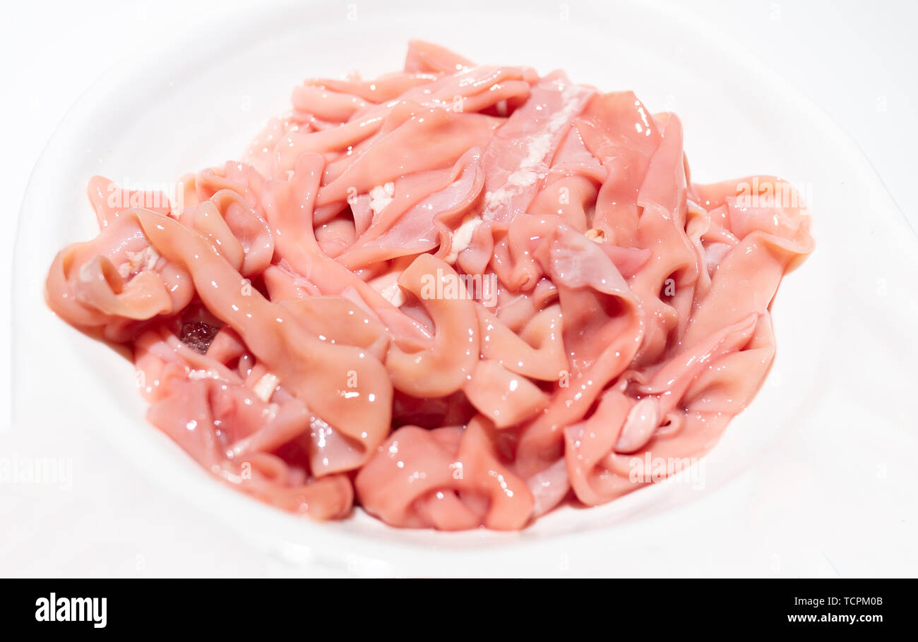 Hot pot ingredients duck intestine Stock Photo - Alamy