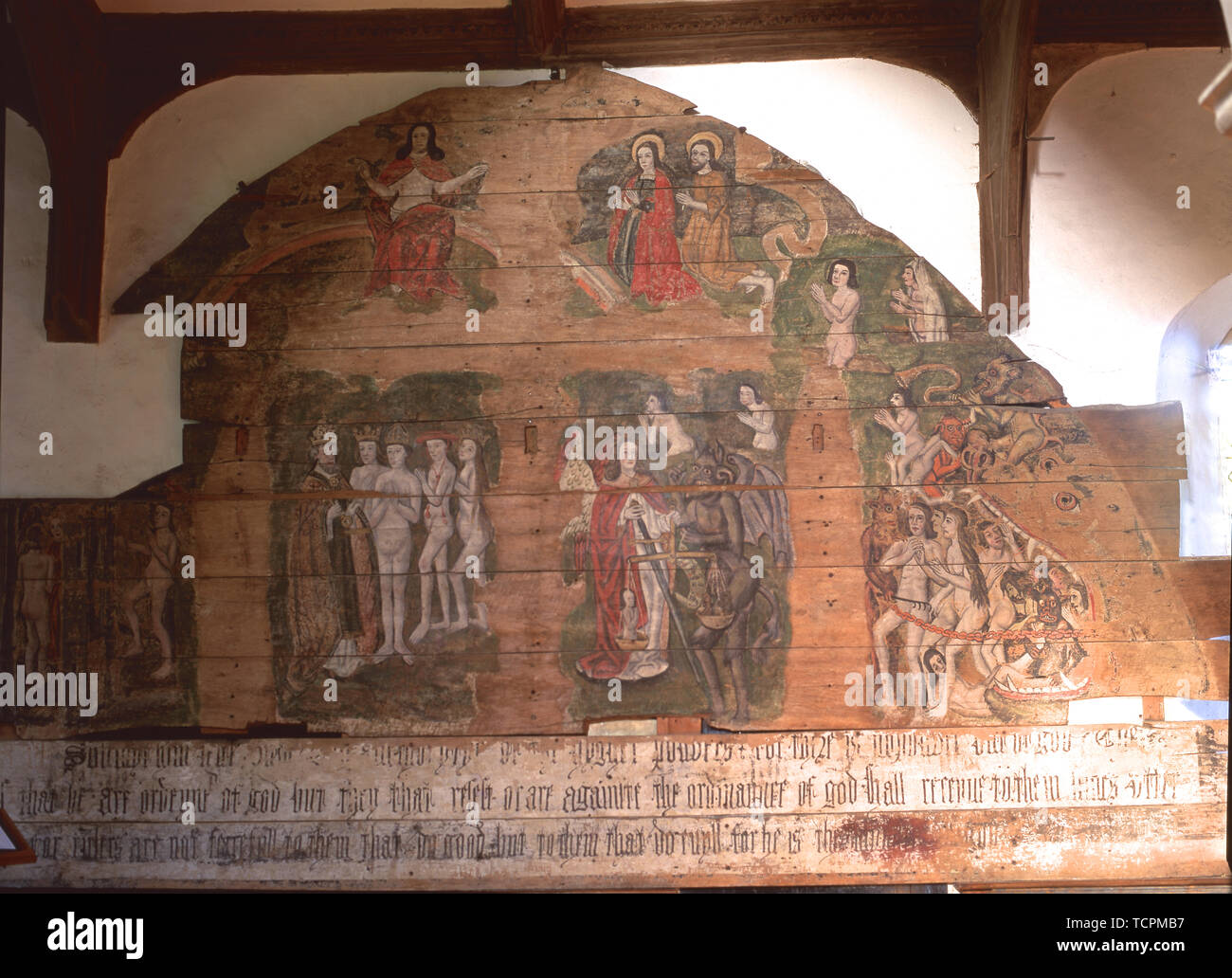 The Doom Wall Painting, The Last Judgement, St Peter's Wenhaston Stock ...