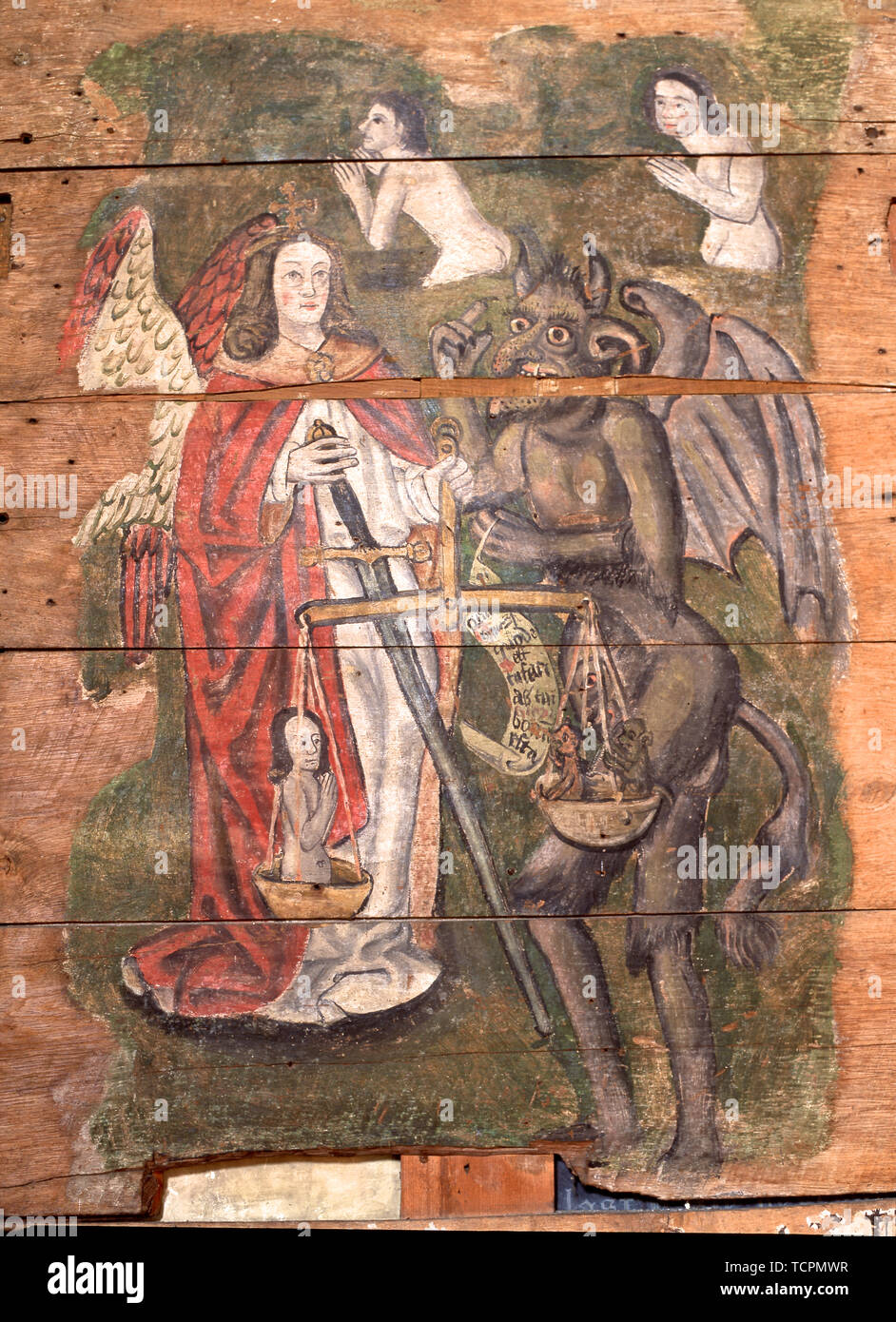 The Doom Wall Painting, The Last Judgement, St Peter's Wenhaston Stock ...