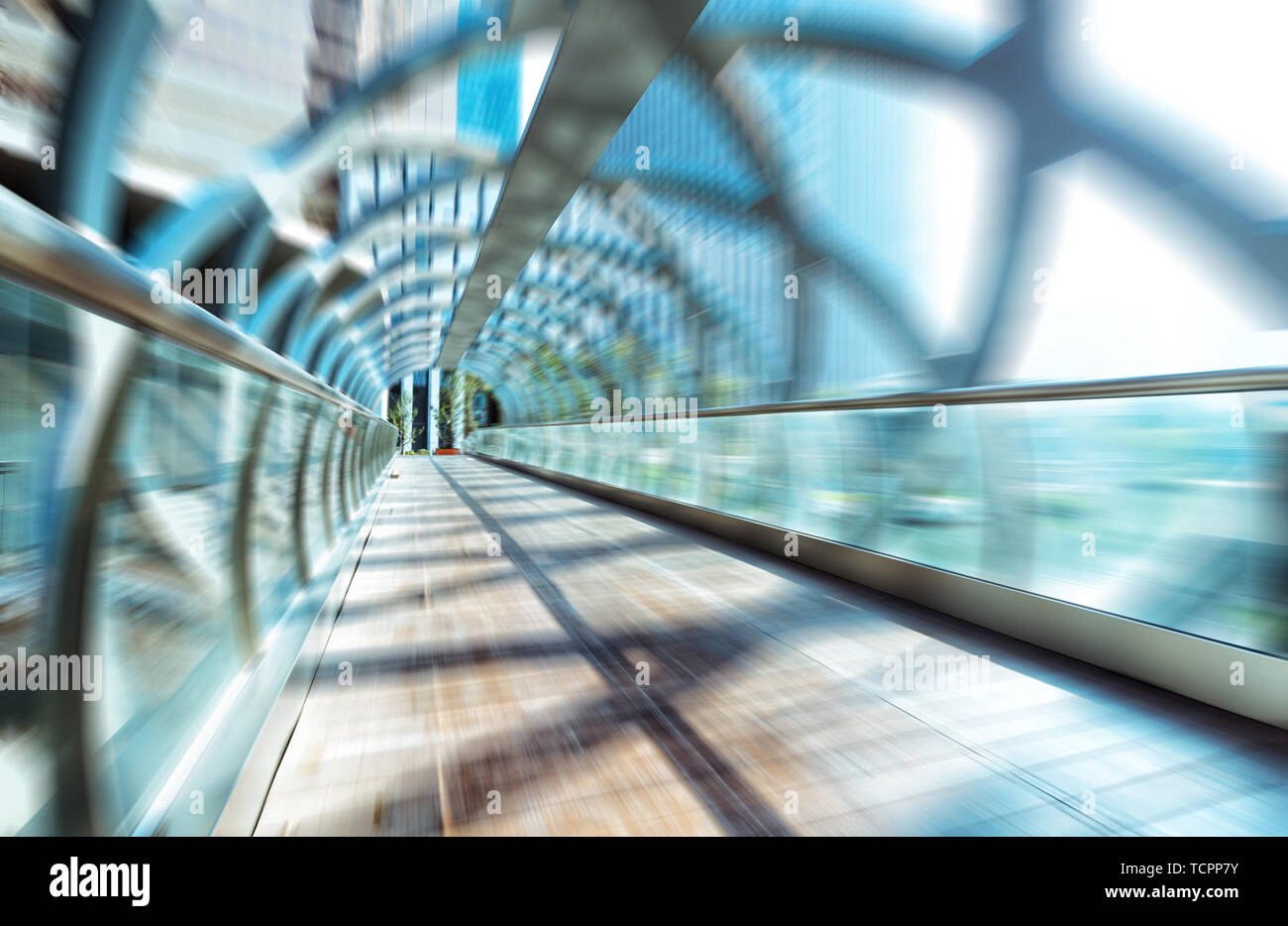 interior of modern corridor with glass top Stock Photo - Alamy