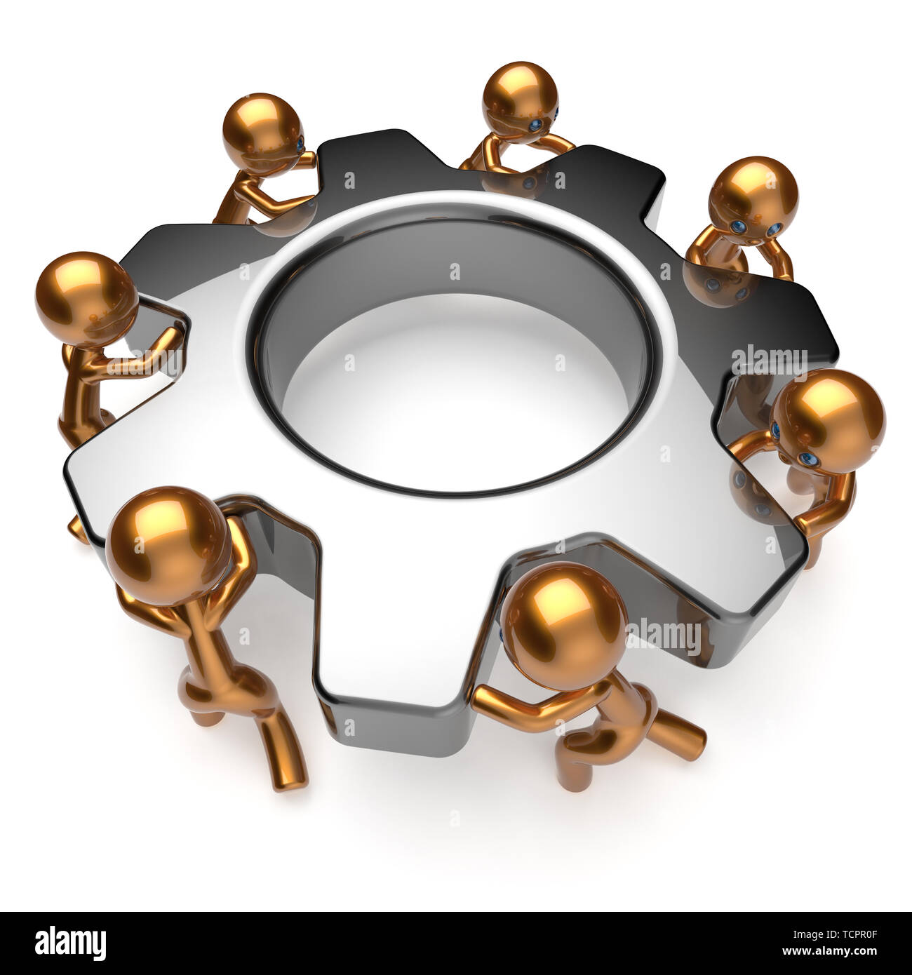 Partnership team process business workers turning gear wheel make hard ... Partnership team process business workers turning gear wheel make hard ...