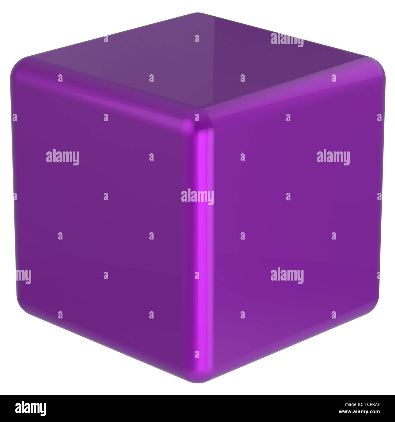 Cube purple box geometric shape block basic solid dice square brick ...