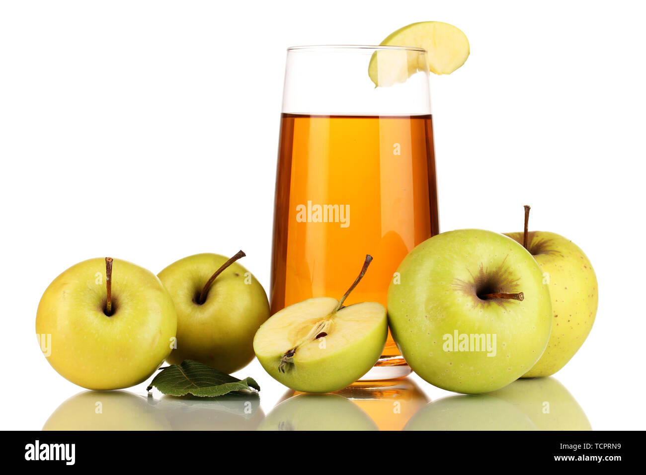 Useful apple juice with apples around isolated on white Stock Photo - Alamy