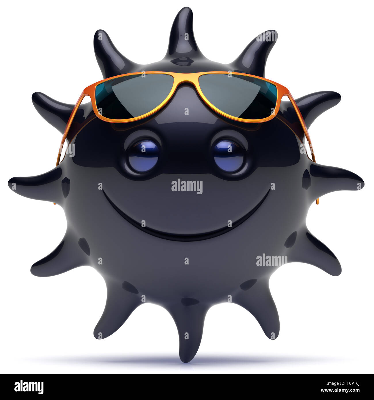 Smiley black star face sunglasses sun cheerful summer smile cartoon ...