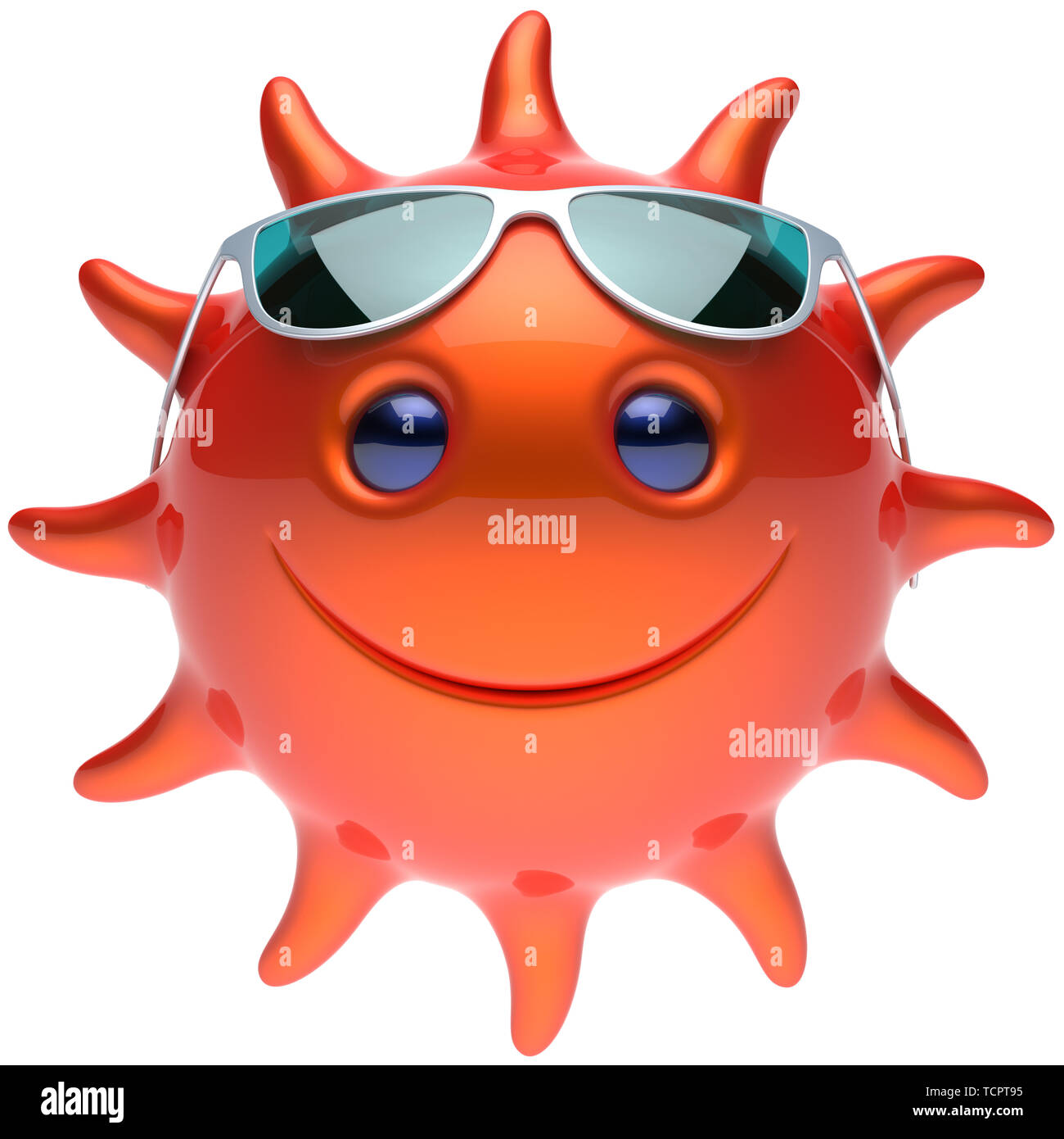Summer sun smiley face sunglasses cheerful smile cartoon star ball ...