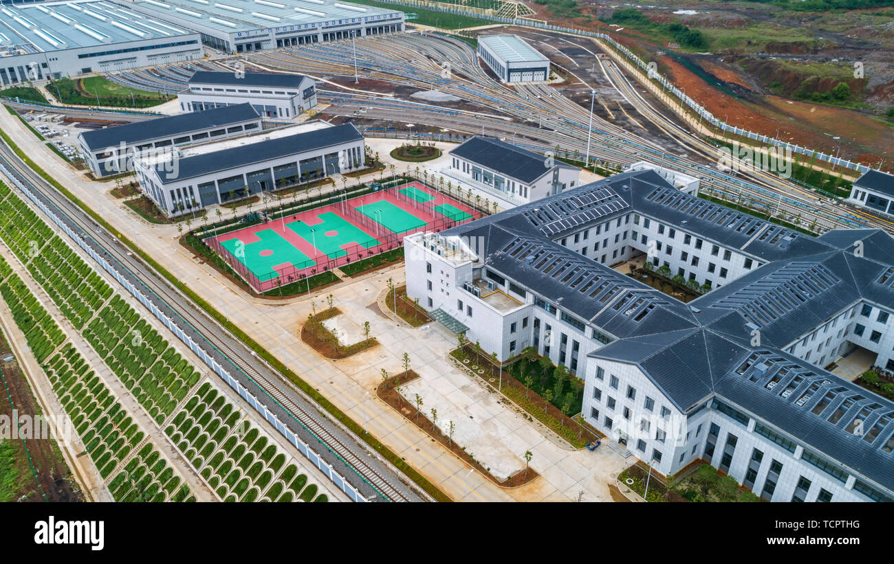 Aerial auction station depot Stock Photo - Alamy