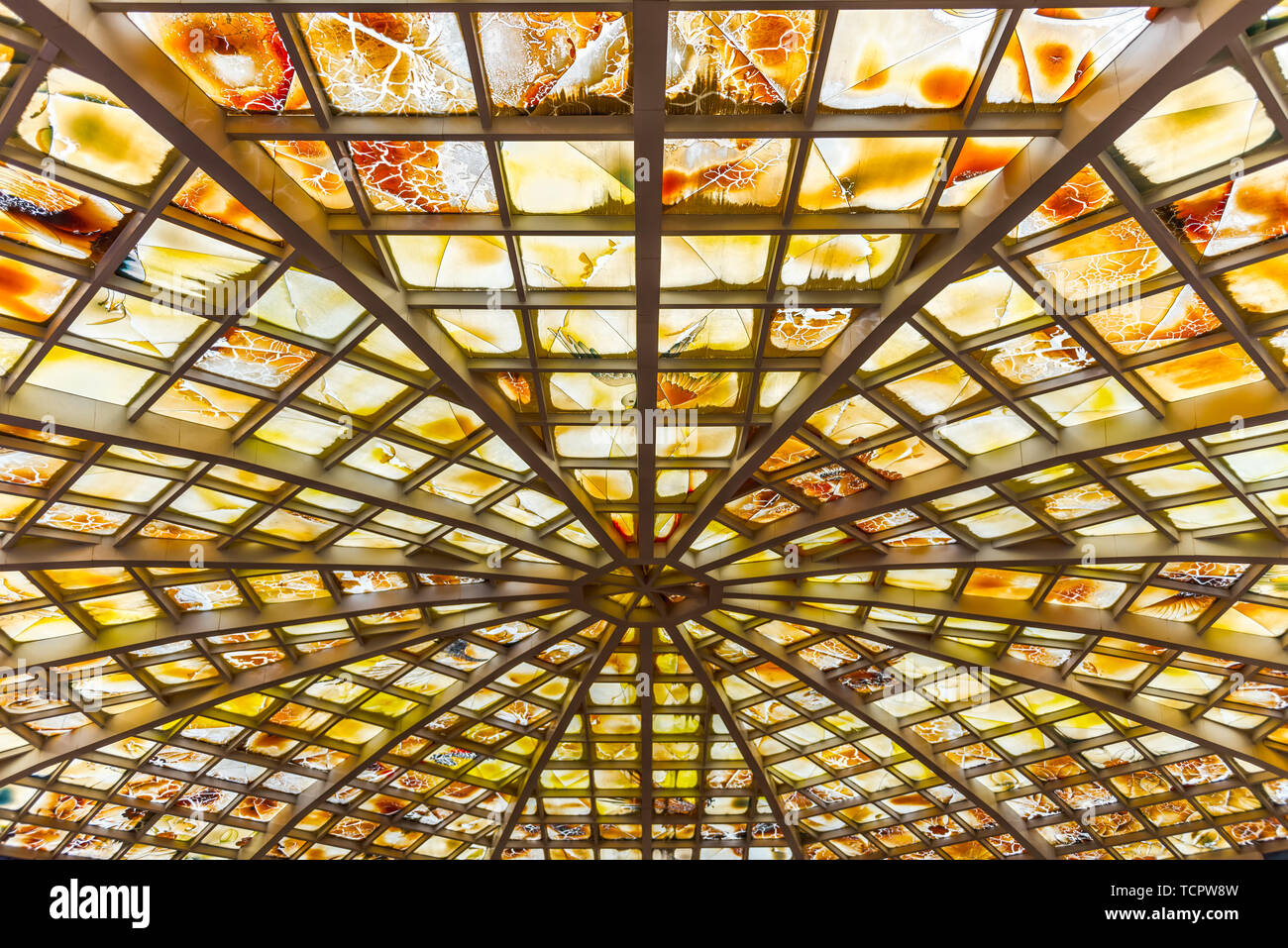 Modern stained glass roof close-up Stock Photo - Alamy
