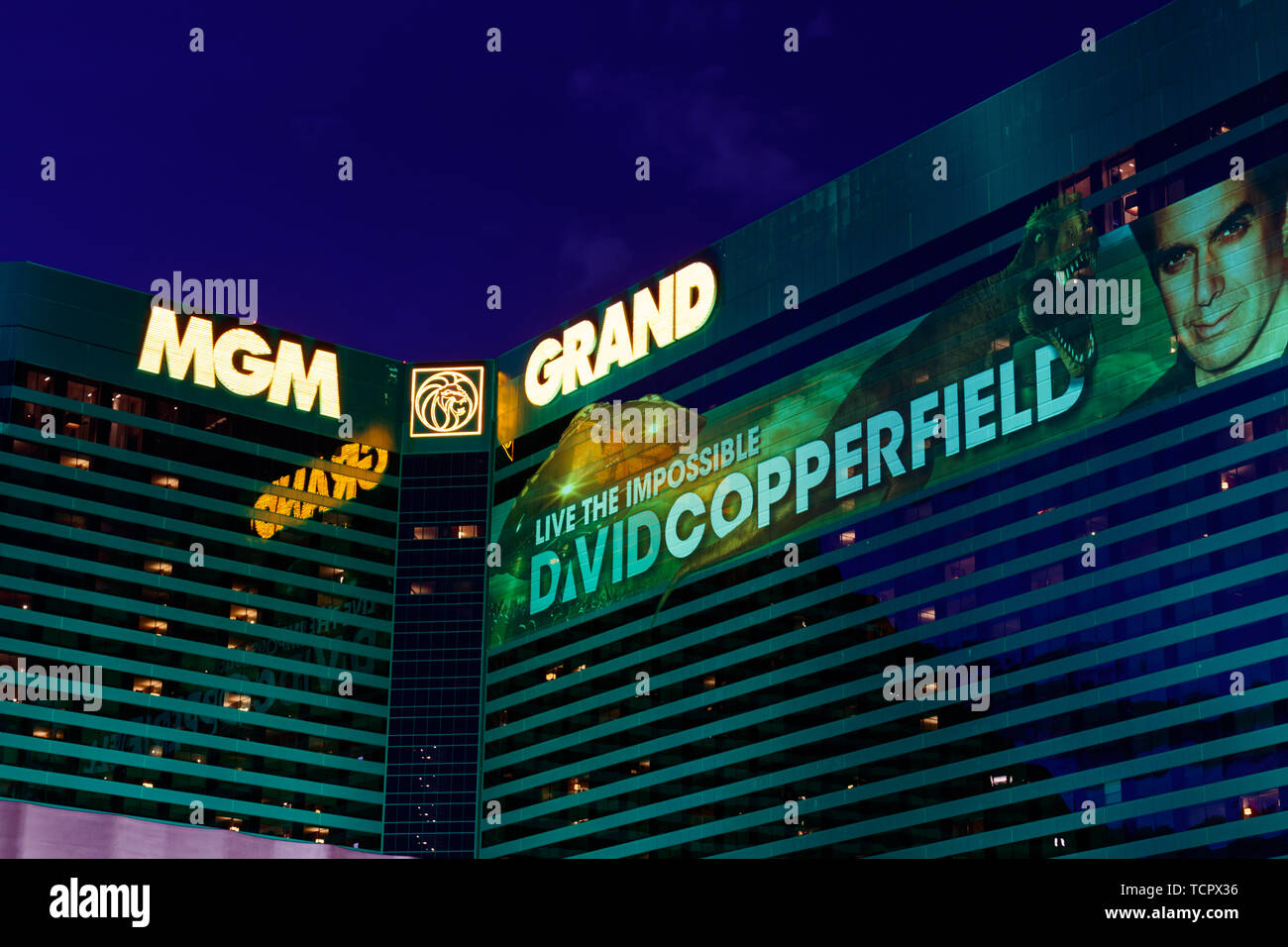 Signage of the MGM Grand Hotel. This Property is a Subsidiary of MGM ...
