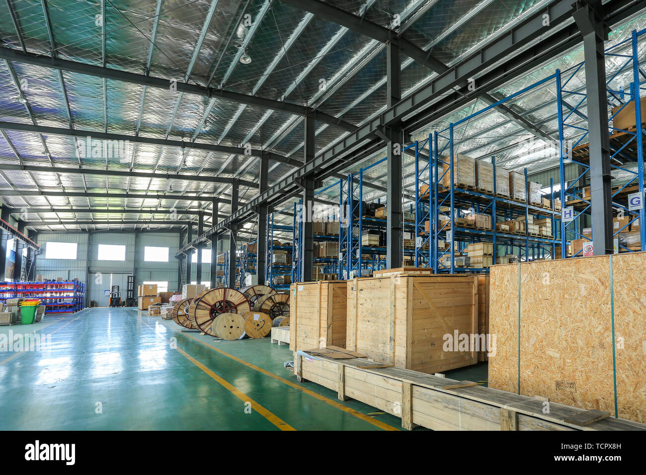 The factory's neat shelves Stock Photo - Alamy