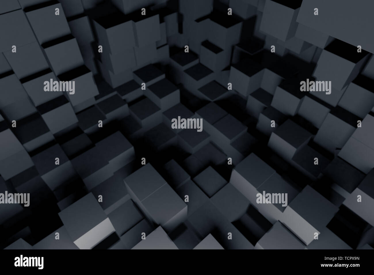 A glowing cube in a cube room Stock Photo - Alamy