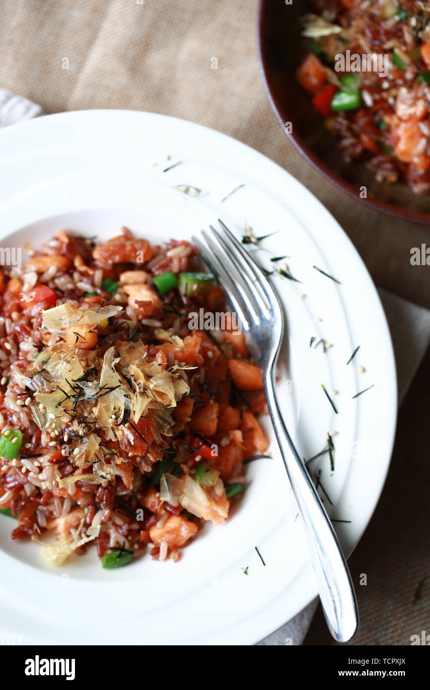 Japanese salmon fried rice hi-res stock photography and images - Alamy