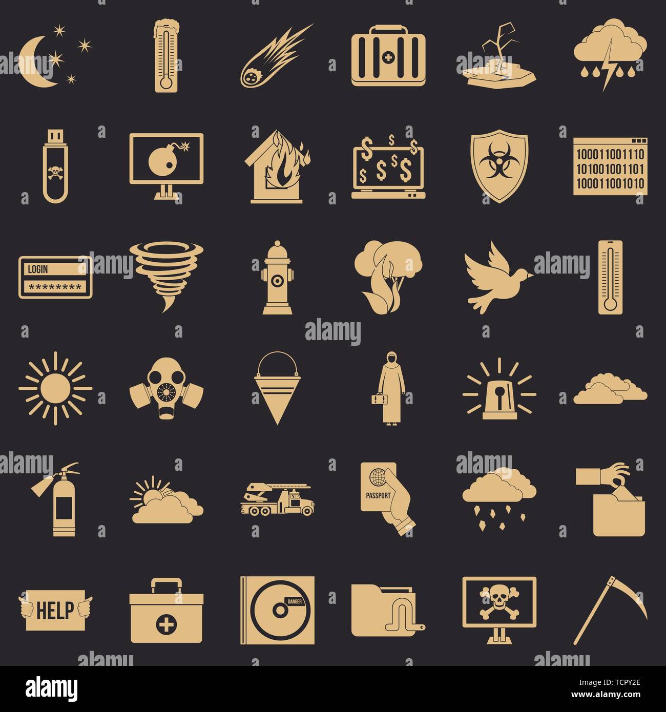 Origin icons set, simple style Stock Vector Image & Art - Alamy