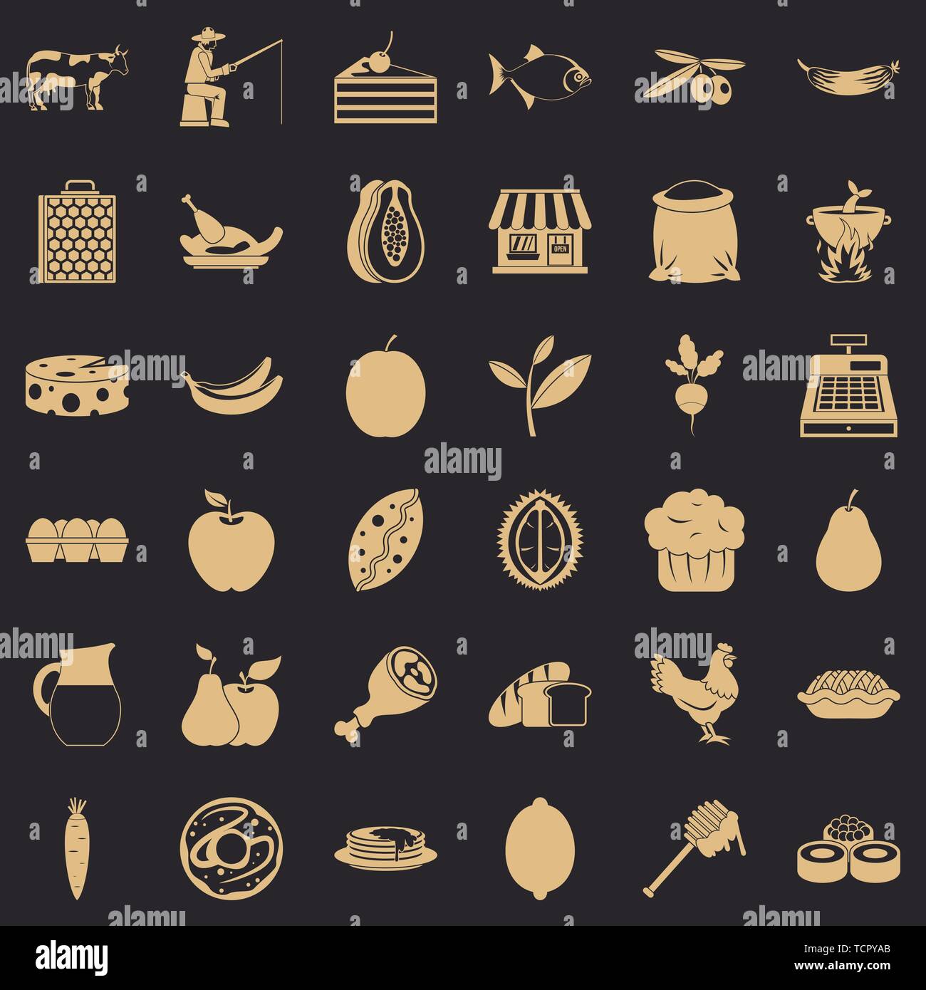 Collect food icons set, simple style Stock Vector Image & Art - Alamy