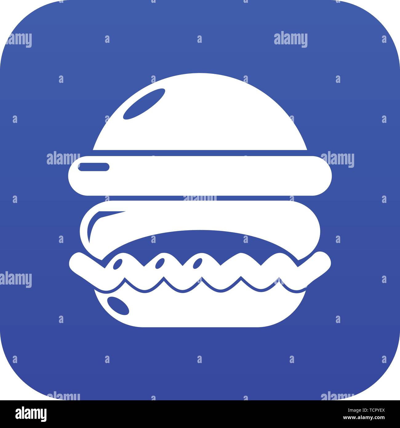 Burger icon blue vector Stock Vector Image & Art - Alamy
