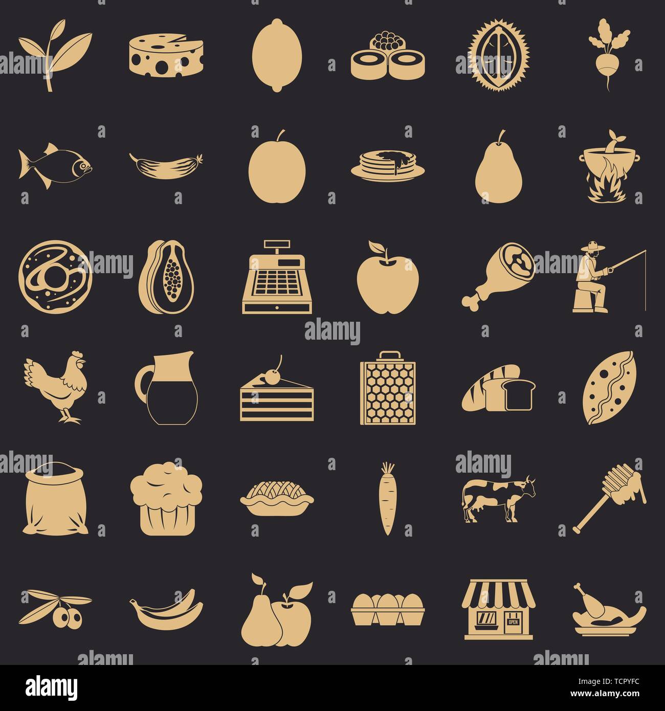 Forest food icons set, simple style Stock Vector Image & Art - Alamy
