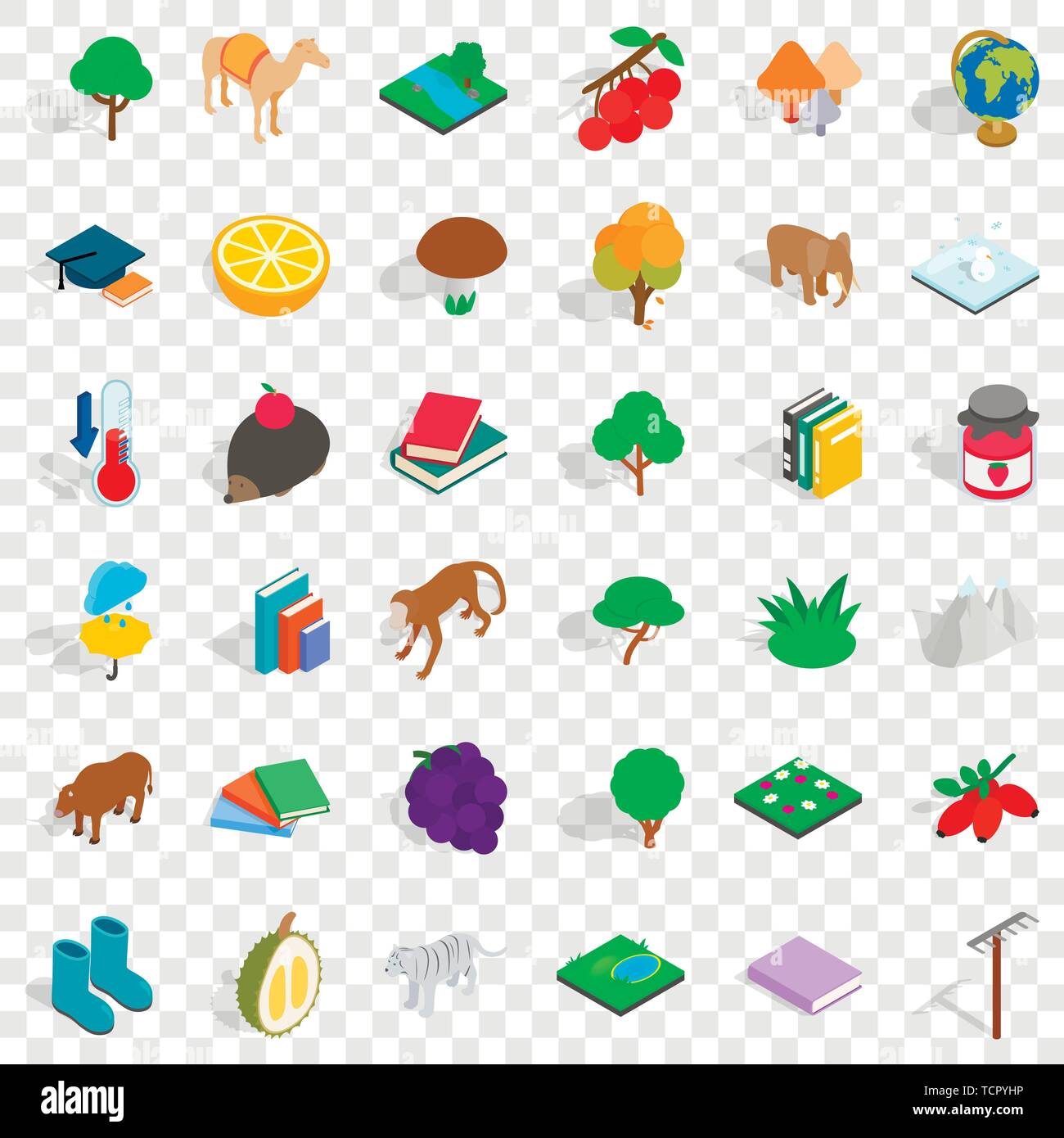 Nature icons set, isometric style Stock Vector Image & Art - Alamy