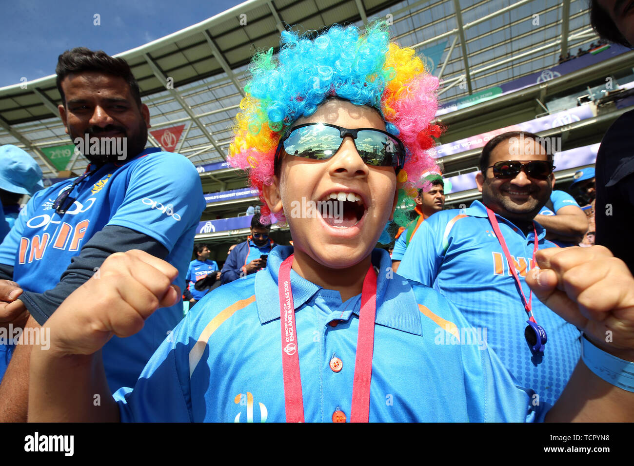 A young India fan during the ICC Cricket World Cup group stage match at ...