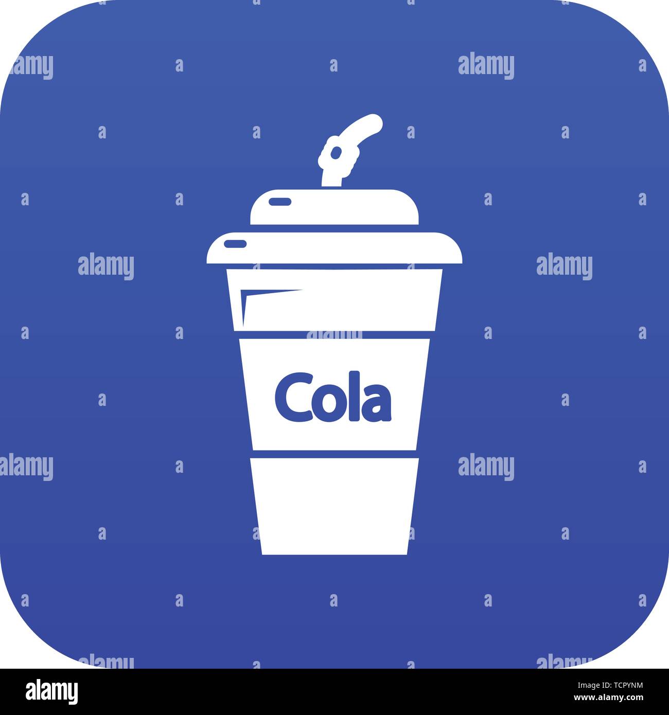 Cola plastic glass icon blue vector Stock Vector Image & Art - Alamy