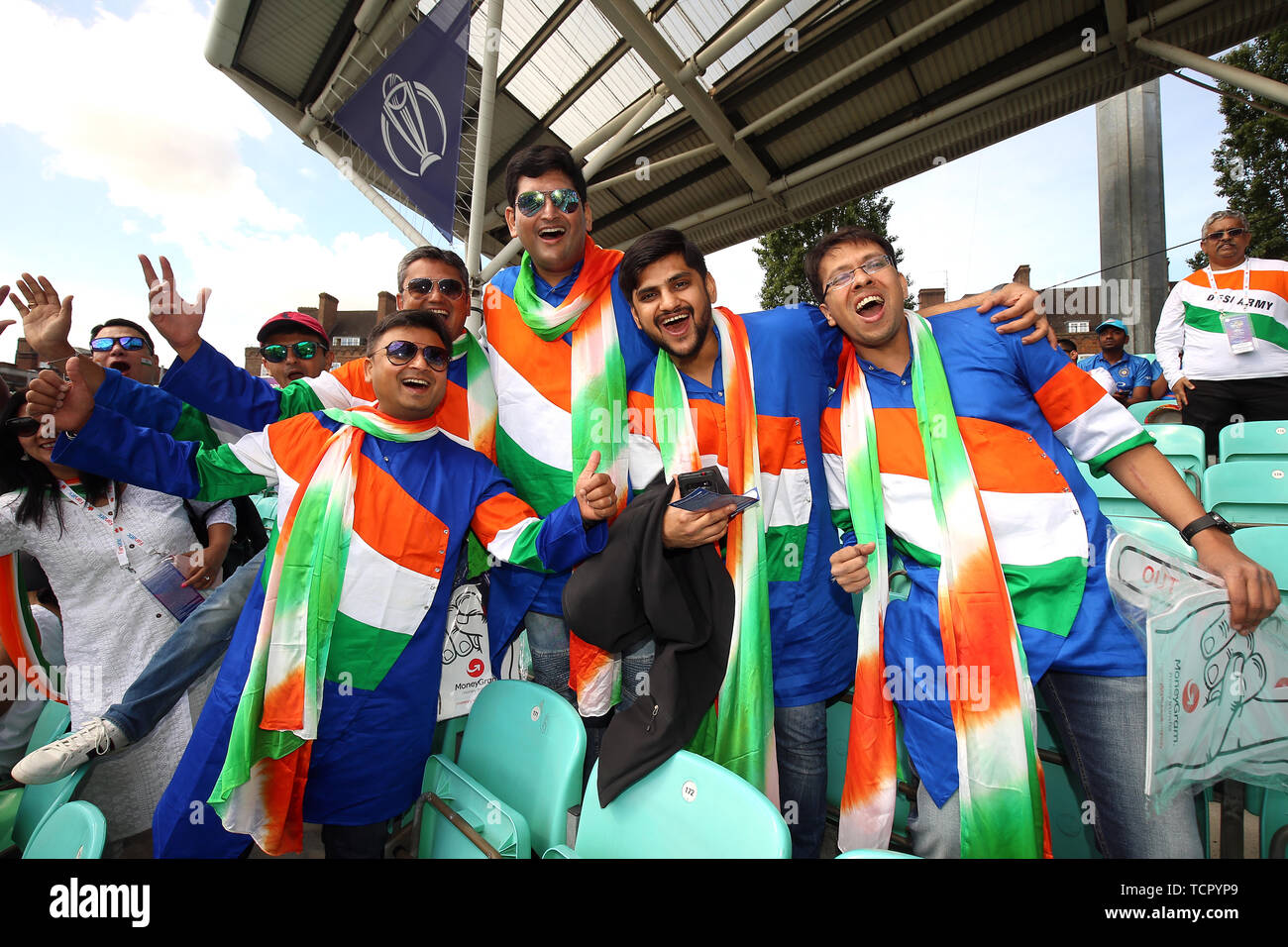 India fans during the ICC cricket World Cup group stage match at The ...