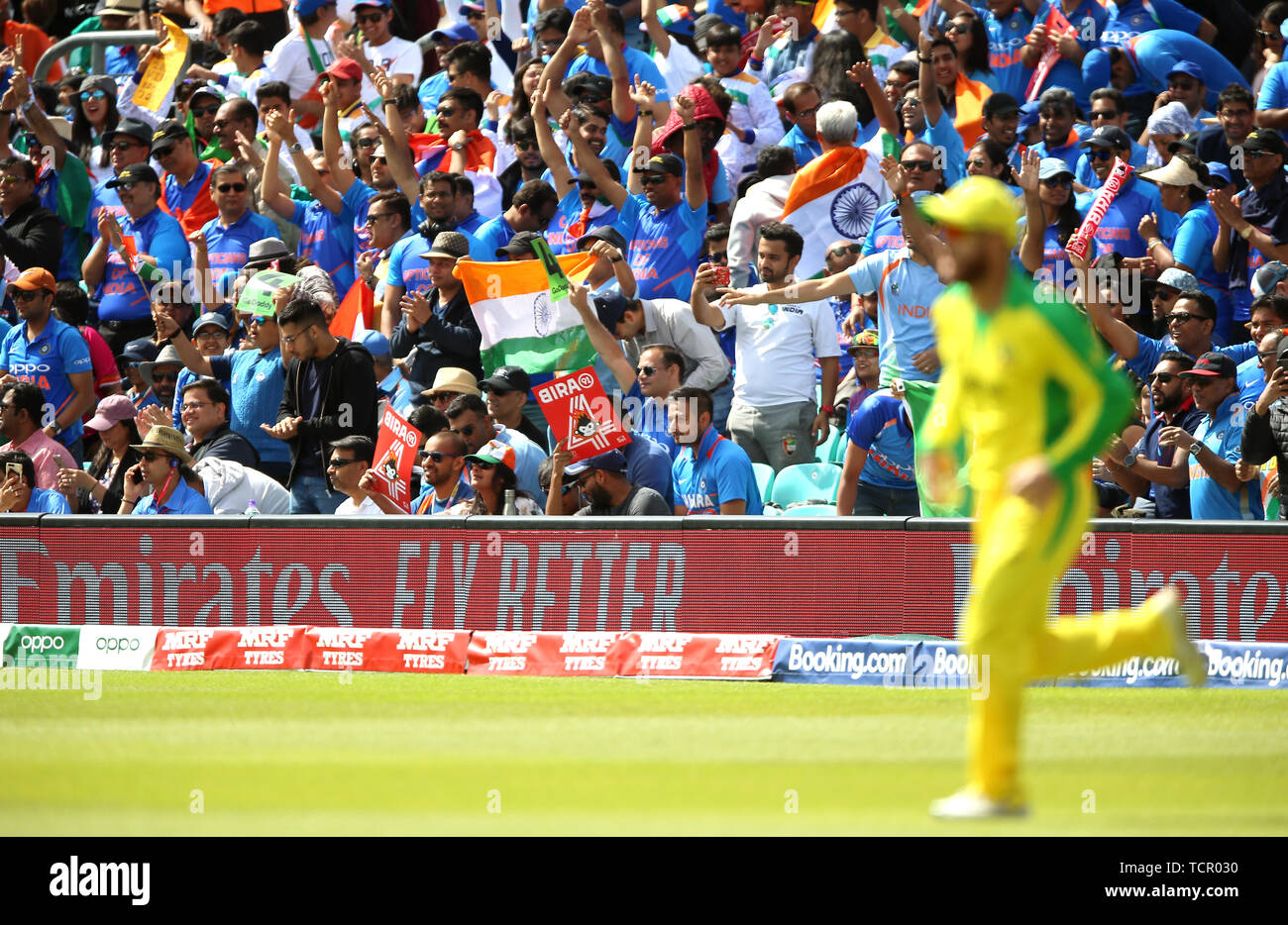 India fans during the ICC cricket World Cup group stage match at The ...