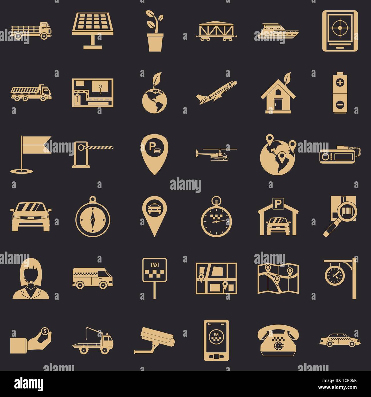 Navigation system icons set, simple style Stock Vector Image & Art - Alamy