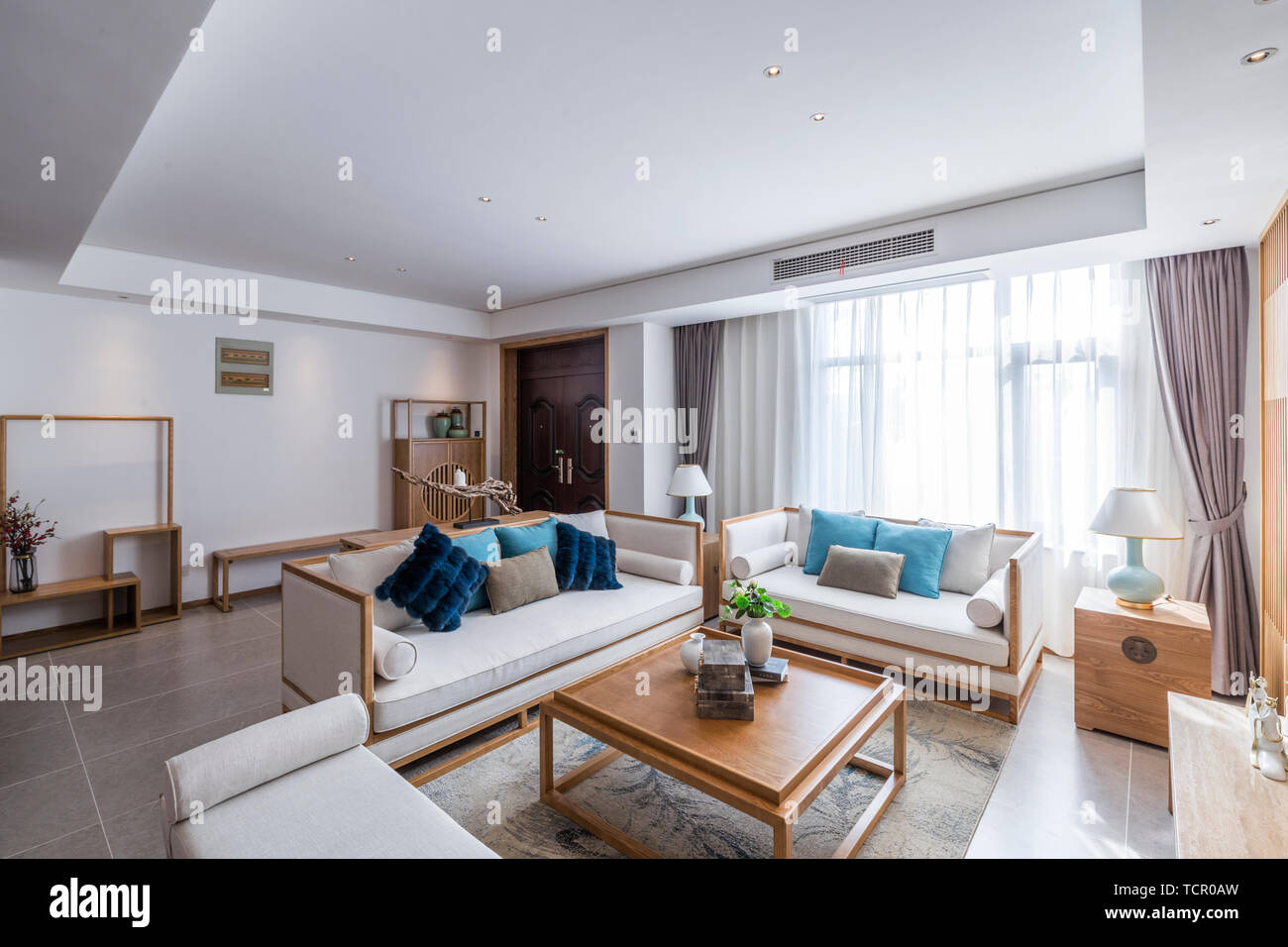 Design of interior design space of model room in modern living room ...