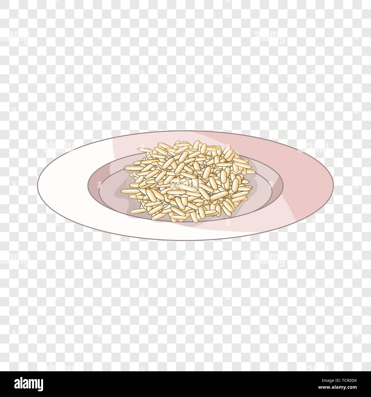 Rice in plate icon, cartoon style Stock Vector Image & Art - Alamy