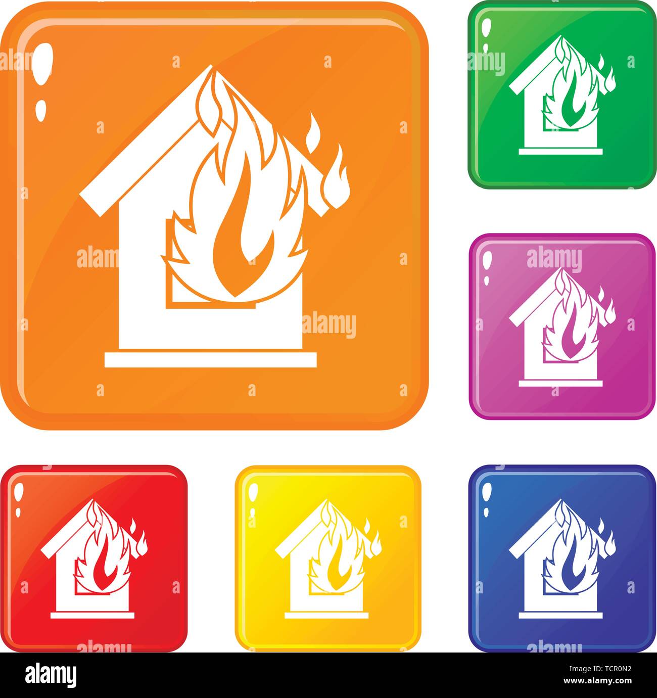 Preventing fire icons set vector color Stock Vector Image & Art - Alamy