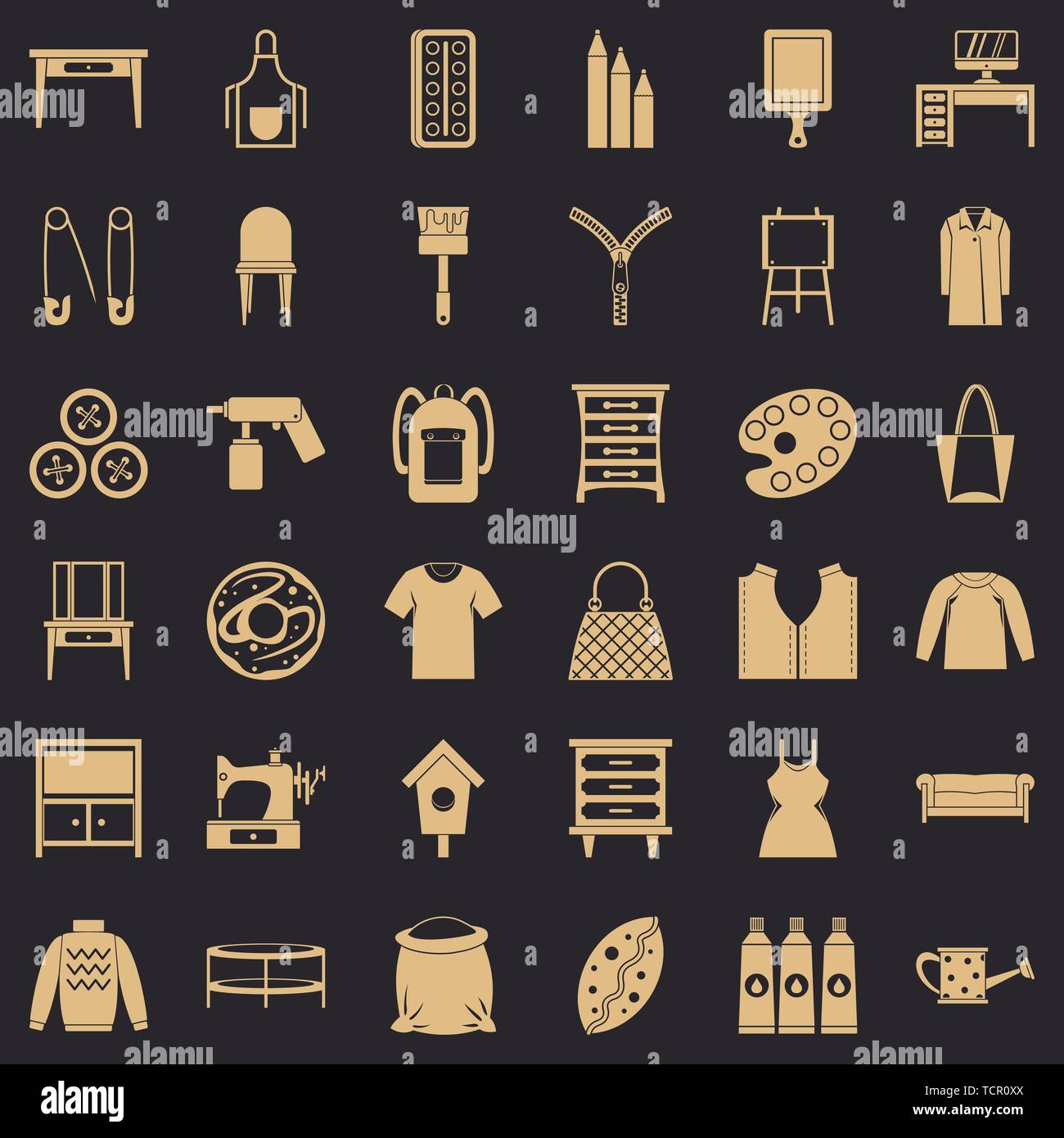 Sewing icons set, simple style Stock Vector Image & Art - Alamy