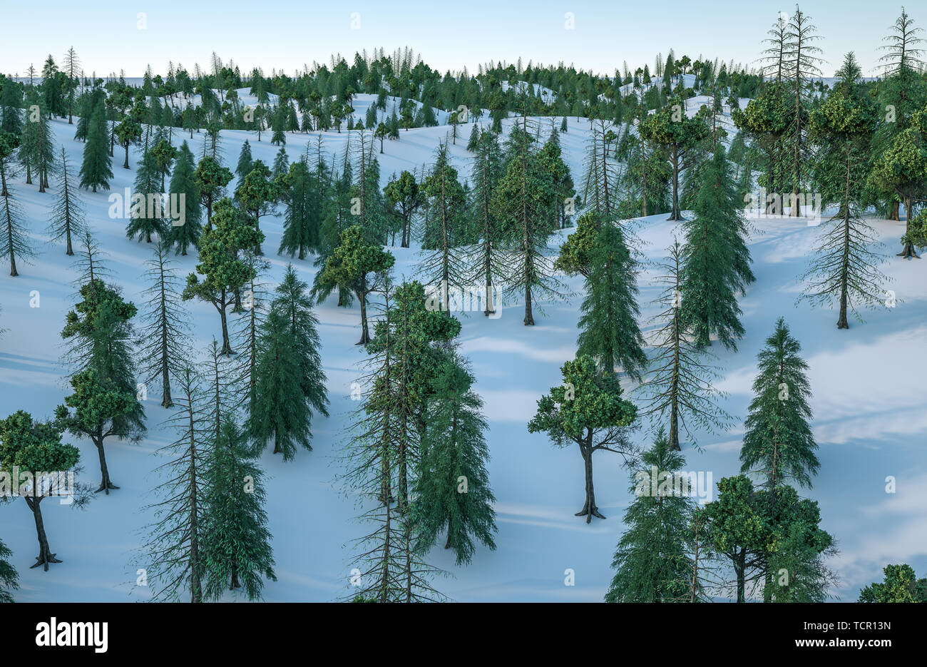 Three-dimensional modeling, forests and snow Stock Photo - Alamy