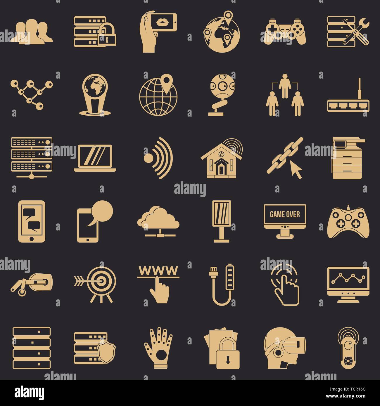 Television network icons set, simple style Stock Vector Image & Art - Alamy