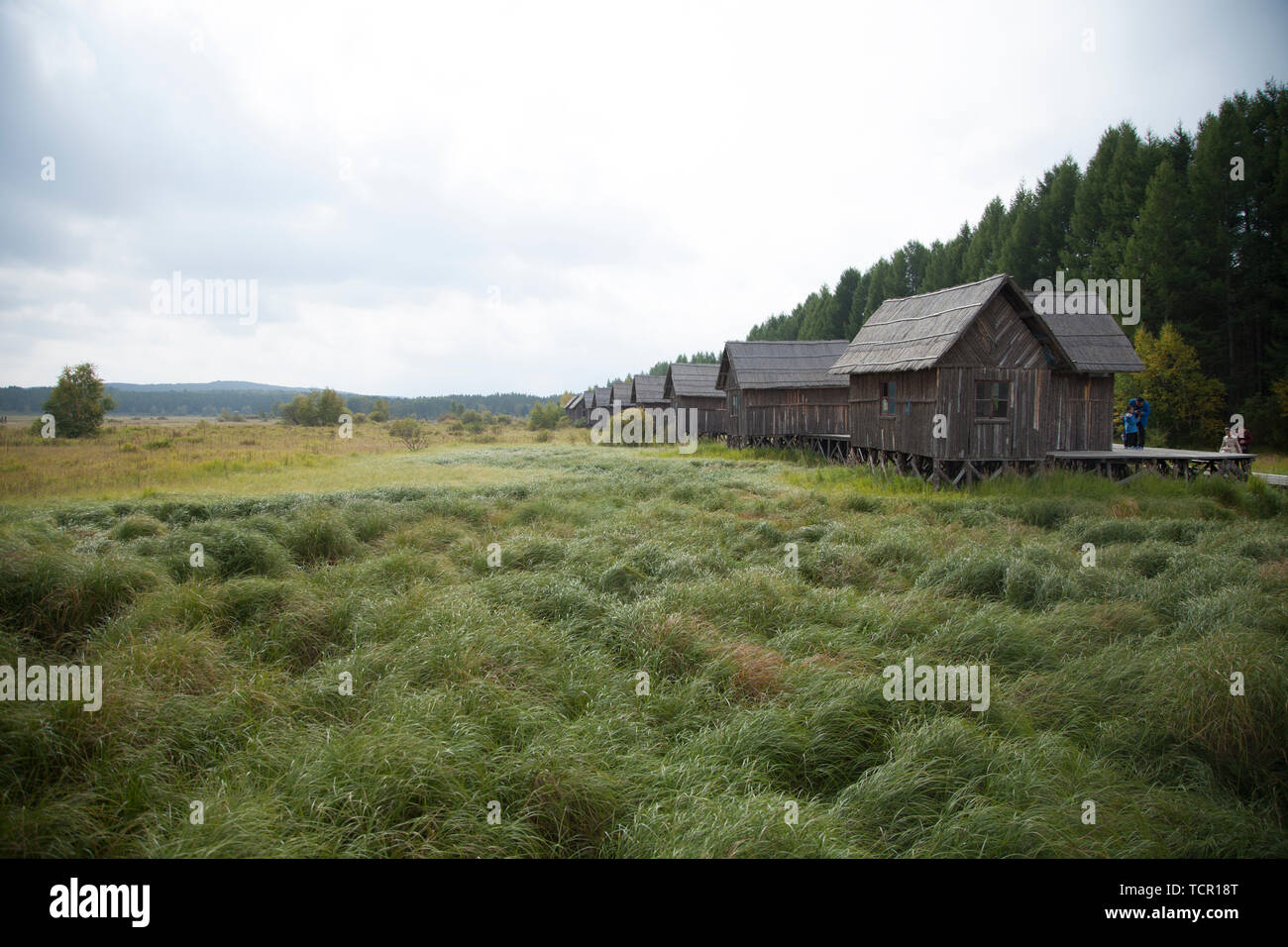 The cabin on the prairie Stock Photo - Alamy