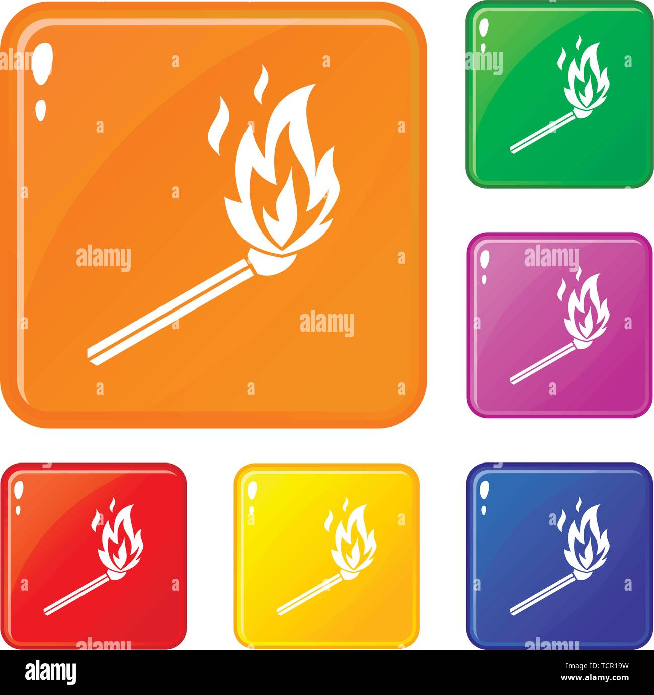 Match flame icons set vector color Stock Vector Image & Art - Alamy