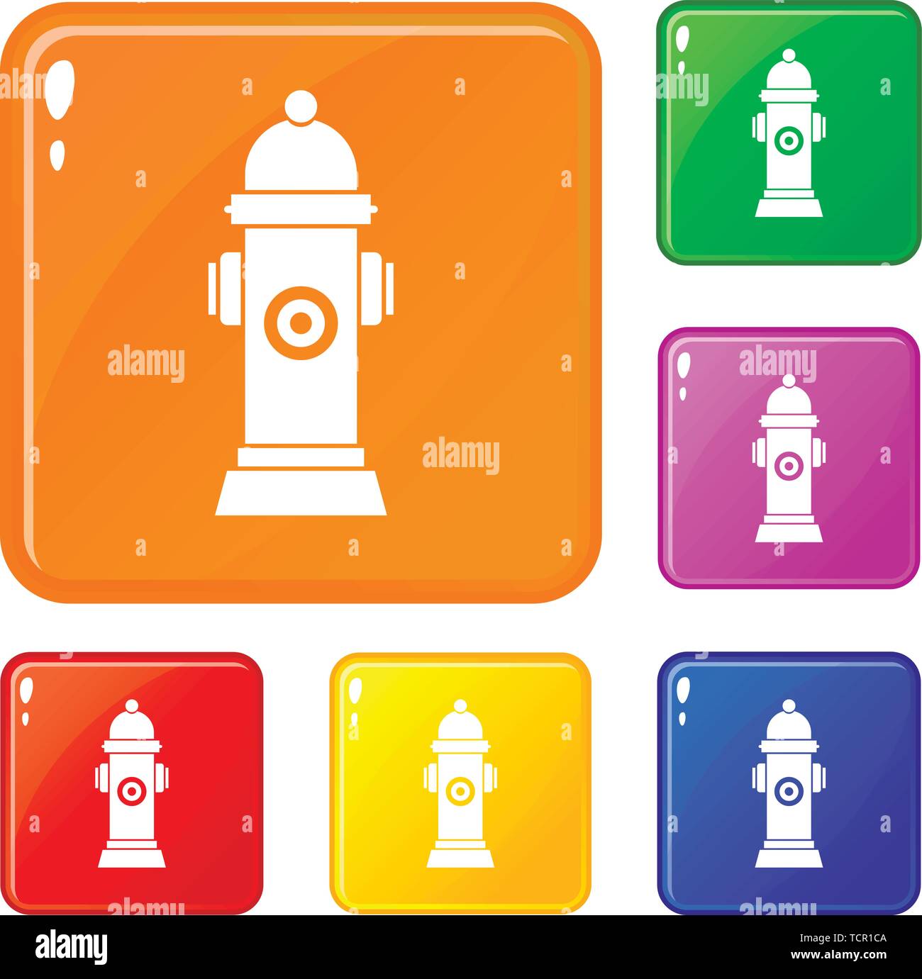 Hydrant icons set vector color Stock Vector Image & Art - Alamy