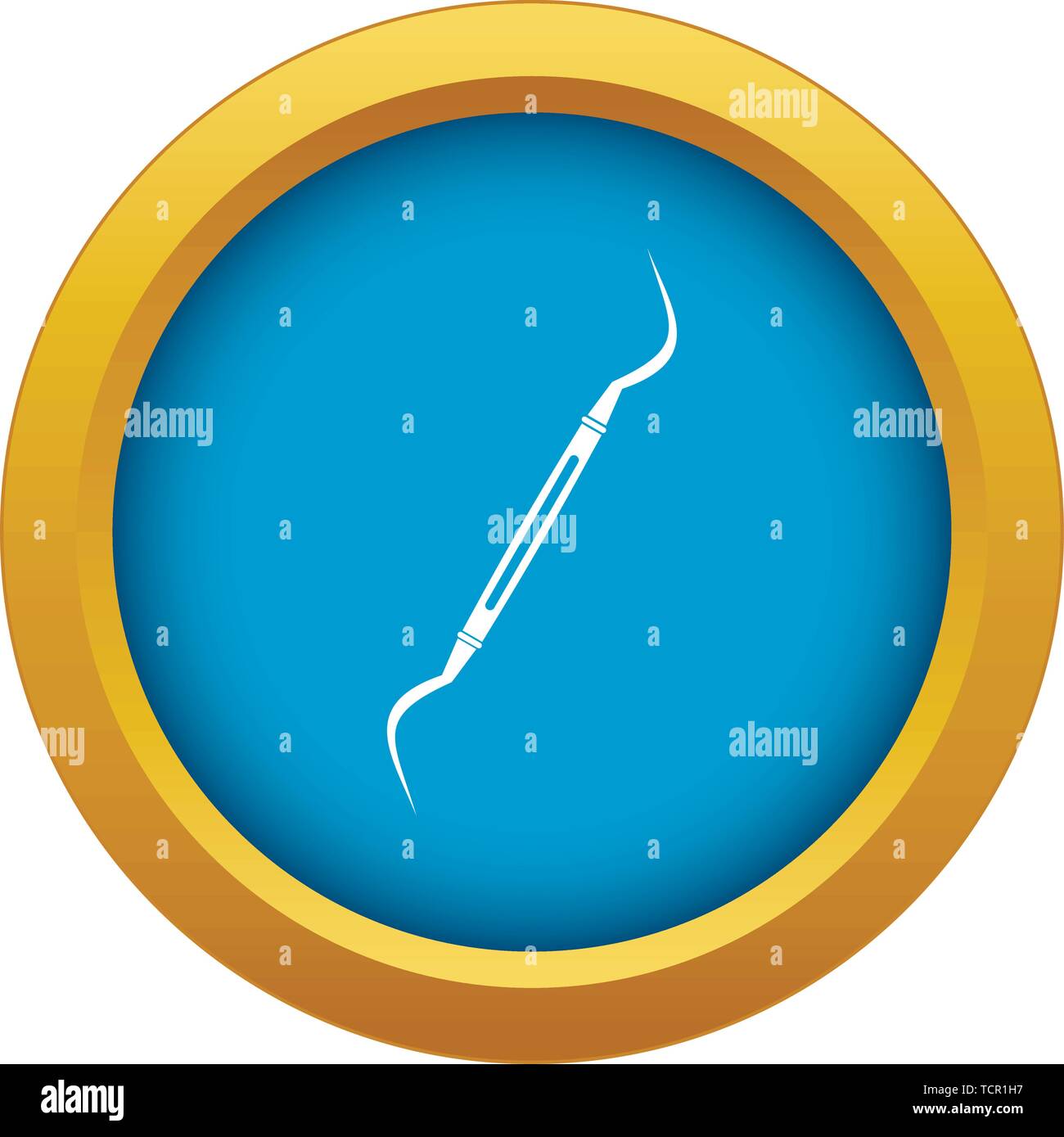 Dental instrument, probe icon blue vector isolated Stock Vector Image ...