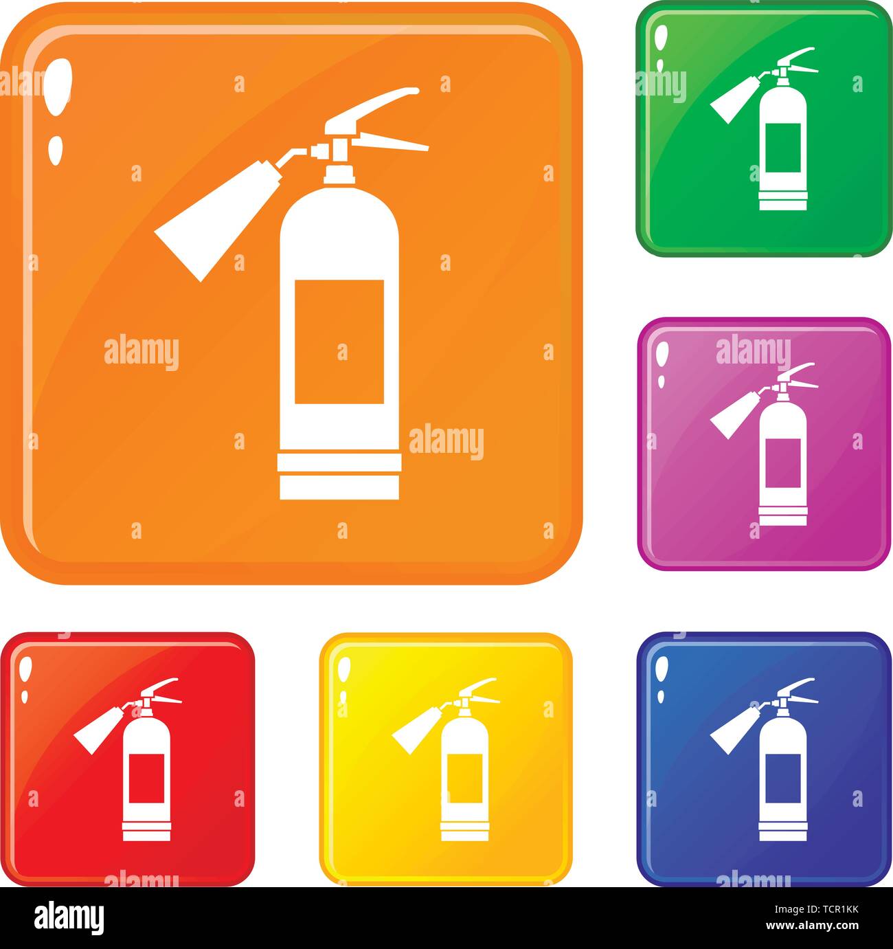Fire extinguisher icons set vector color Stock Vector Image & Art - Alamy