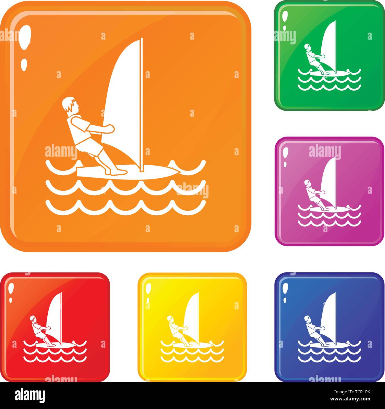 Hawaii wind surfing Stock Vector Images - Alamy