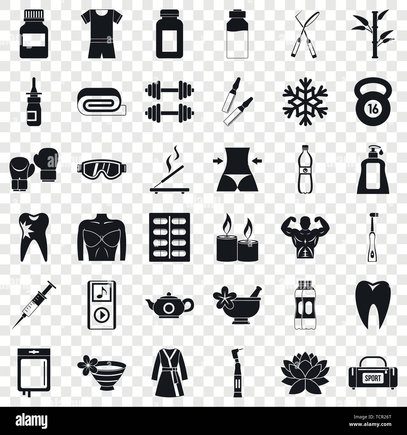 Healthy icons set, simle style Stock Vector Image & Art - Alamy